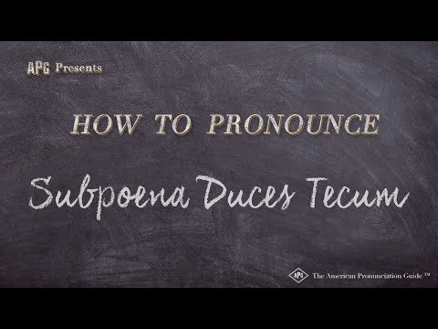 How to Pronounce Subpoena Duces Tecum (Real Life Examples!)