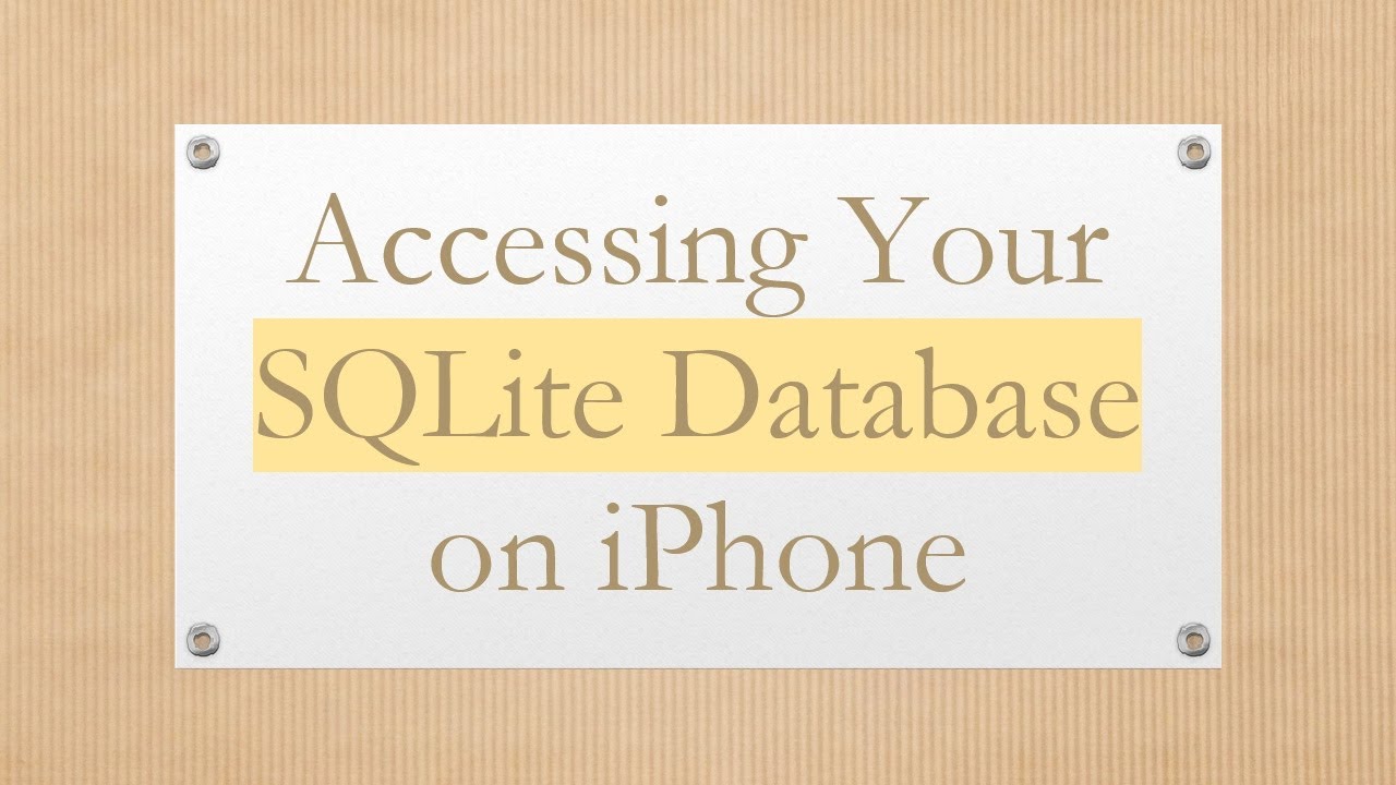 Accessing Your SQLite Database on iPhone