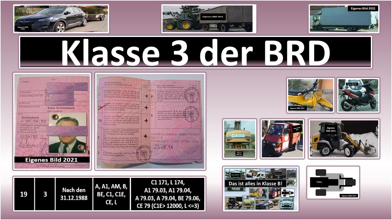 What am I allowed to do with my driving licence - German driving licence class 3, the former car ...
