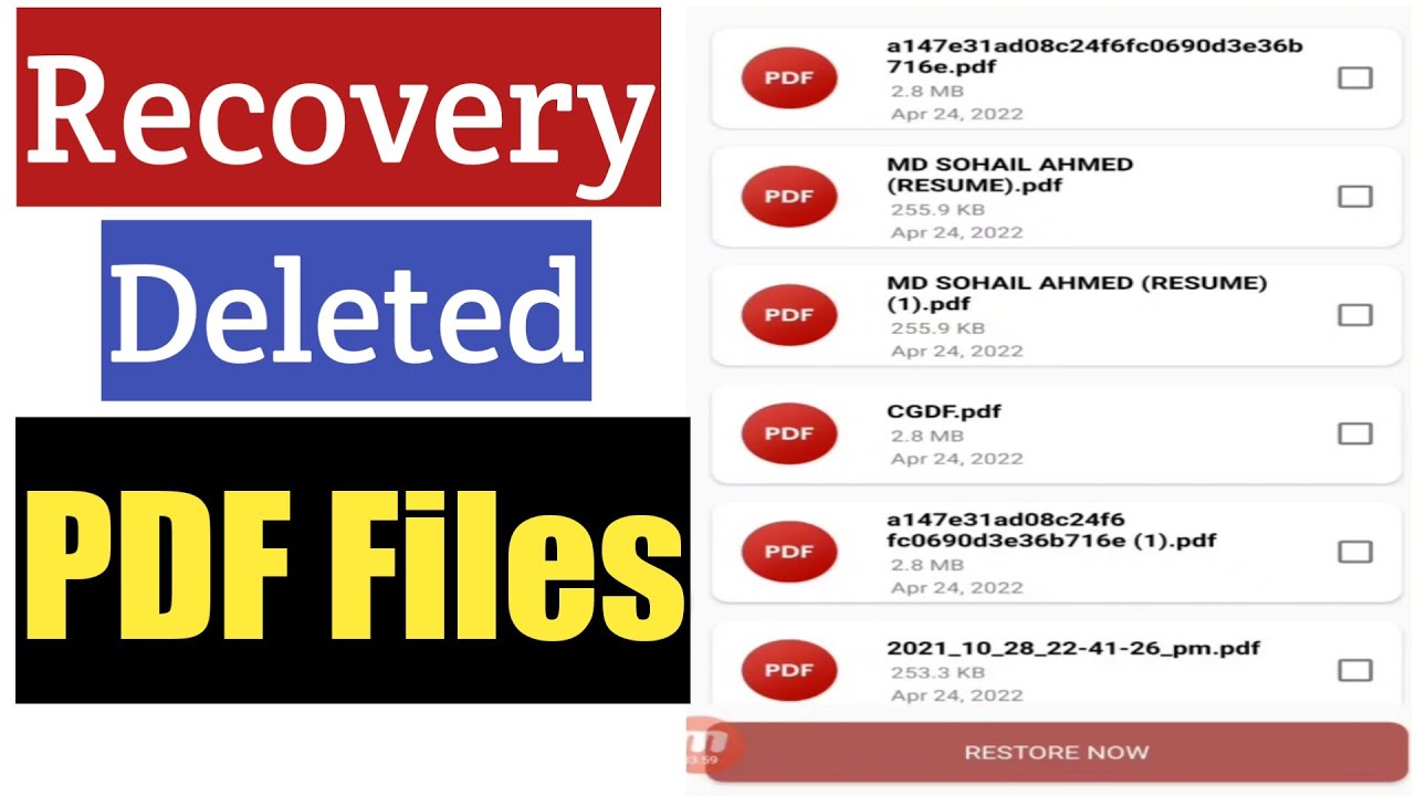 Recovery Deleted PDF Files | Restore PDF Files
