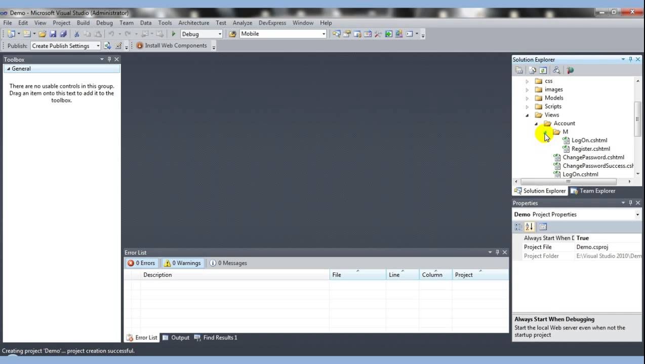 Mobile ready ASP.NET MVC template