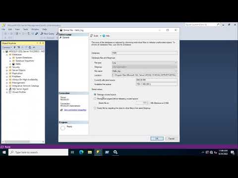 Shrinking log file on sql server using SSMS in simple way
