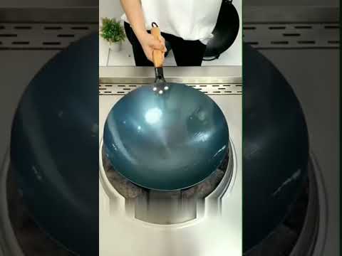 Steal wok seasoning process #seasoning