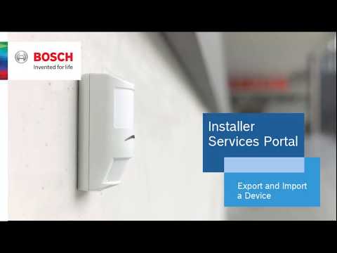 Bosch Security - Installer Services App: Import / Export