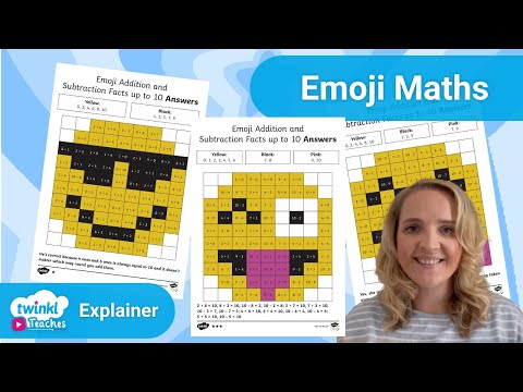 Emoji Addition and Subtraction Facts up to 10 Worksheet