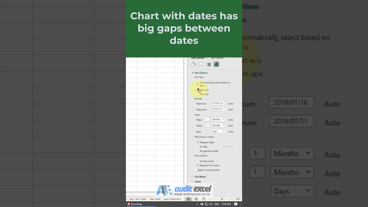 Big gap between dates in Excel charts #msexcel #exceldates