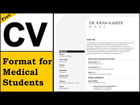Free Download Best CV Format for Medical Students