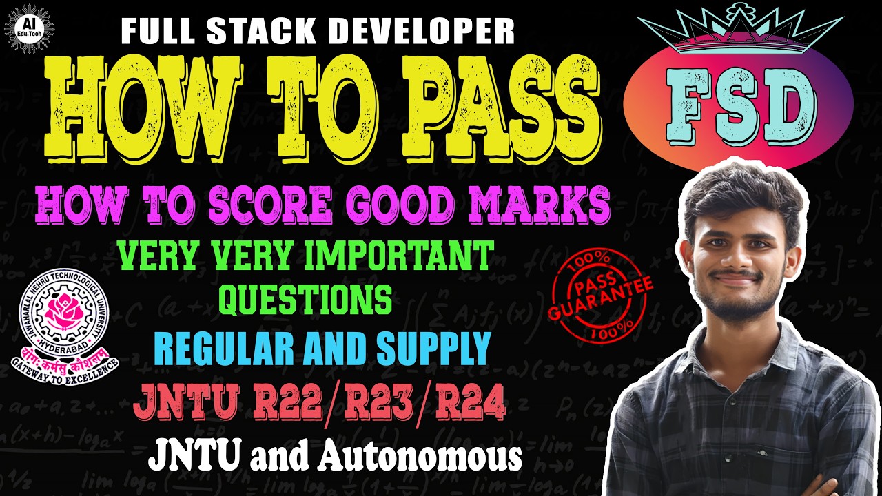 FSD | Important questions | How to pass | B.Tech 3rd year-R22/R23/R24 | Jntuh