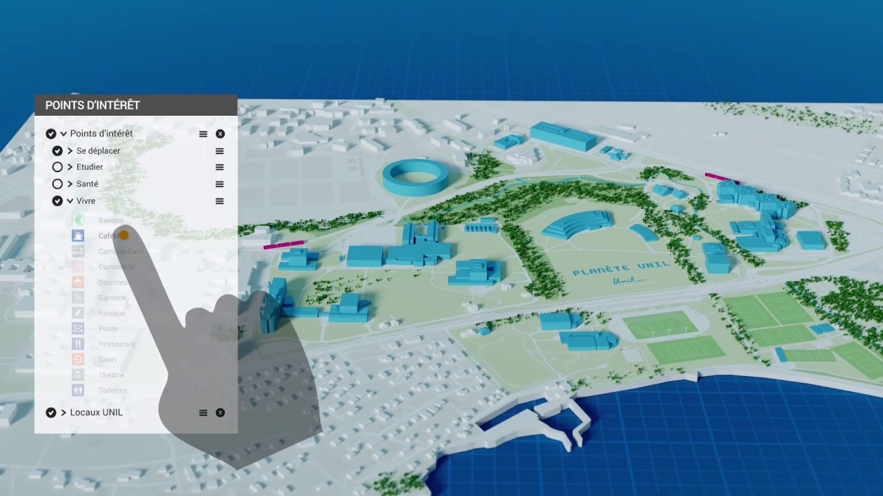 Planète UNIL, the campus map