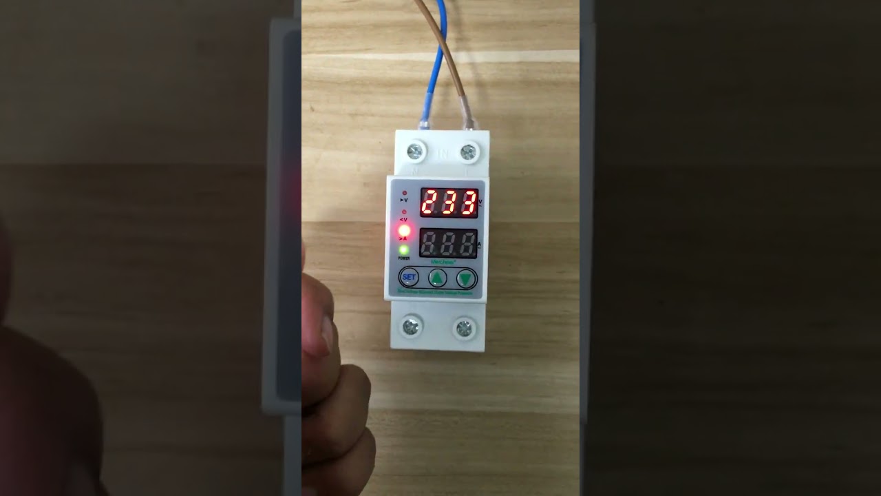 63A 230V  Din rail adjustable over and under voltage protector relay with over current protection