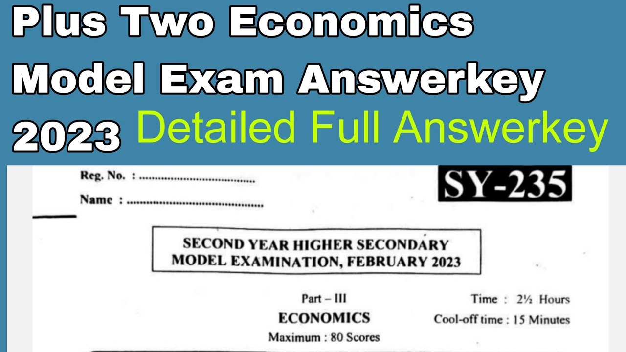 Plus two economics model exam answer key 2023 | Answerkey Discussion | +2 economics Answer Key 2023