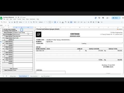 Kwitansi Otomatis di Google Sheets (+ Cetak PDF) Siap Pakai
