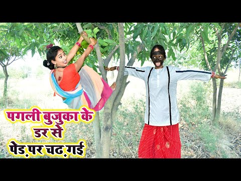 #पगली बुजुका के डर से पेड़ पर चढ़ गई || #Pagali comedy video