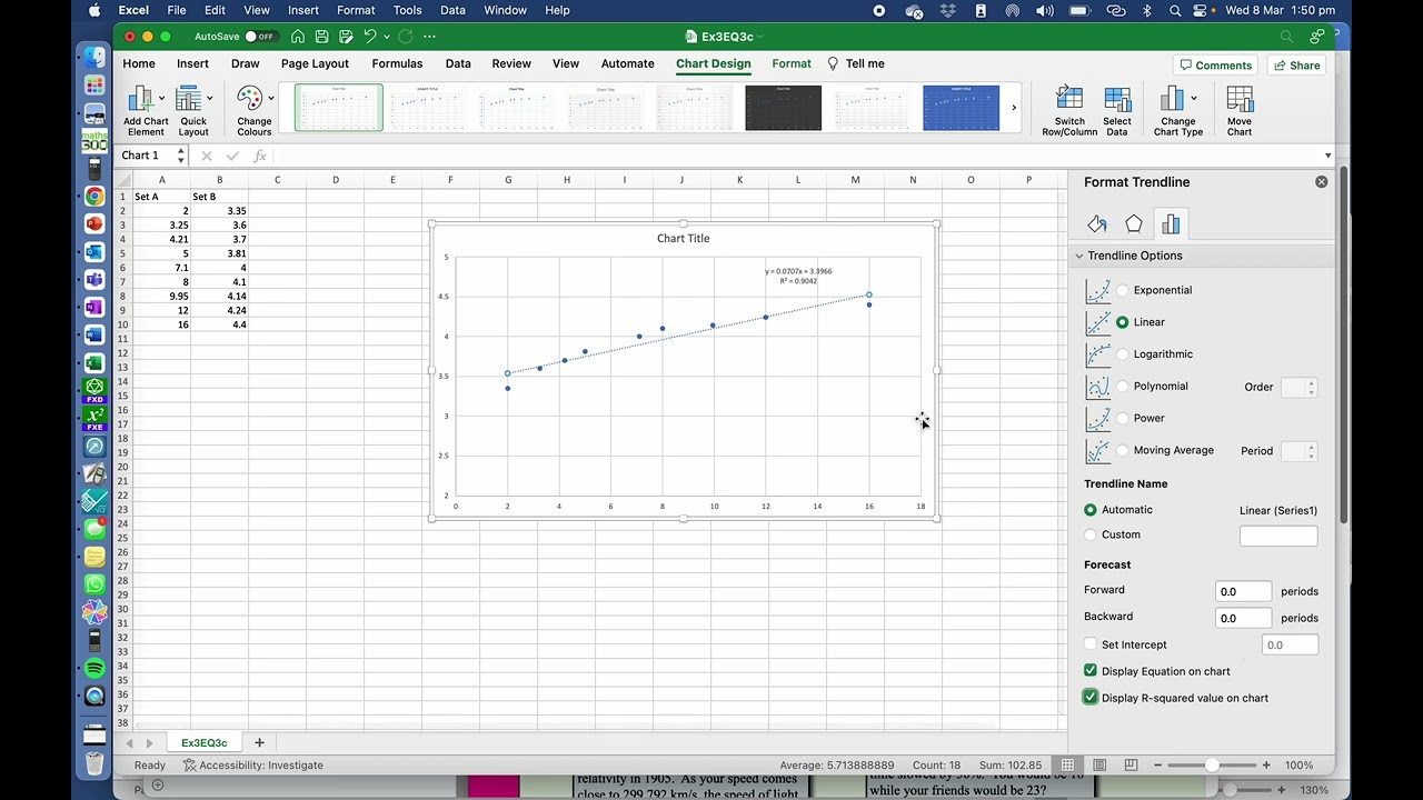 bivariate data analysis on excel