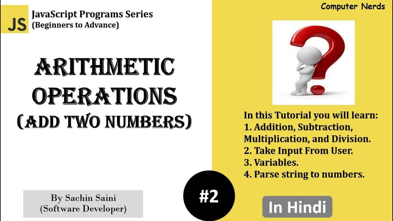 2. Arithmetic Operations in JavaScript | JavaScript Program/Projects for beginners in Hindi