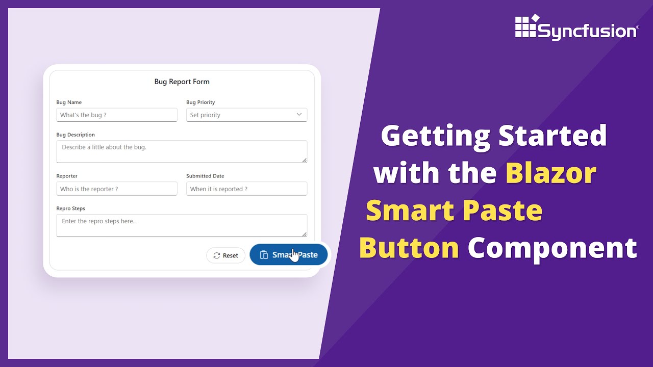 Getting Started with the Blazor Smart Paste Button Component