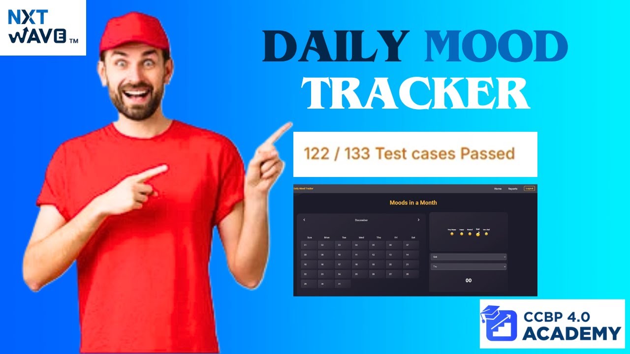 Daily Mood Tracker Mini Project | Nxtwave | CCBP | React JS | with GitHub Link!