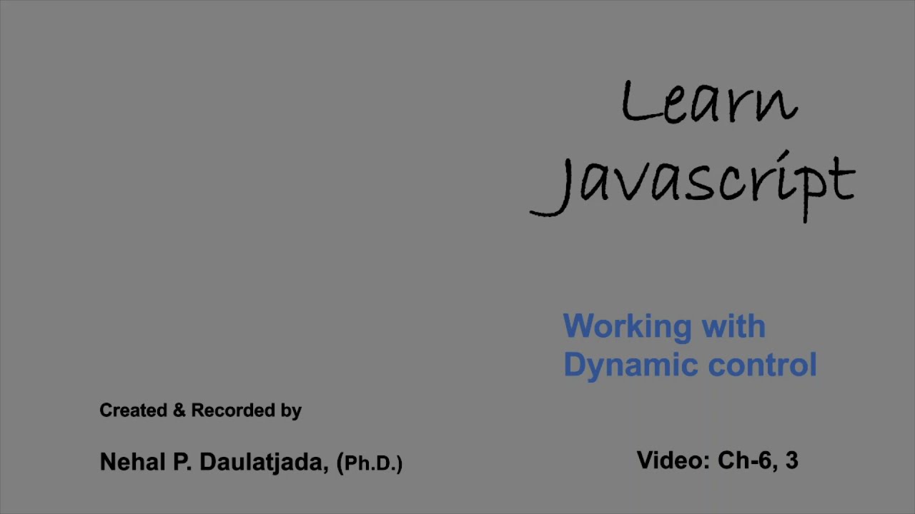 Learn Javascript: Adding Controls Dynamically - Checkbox + Label