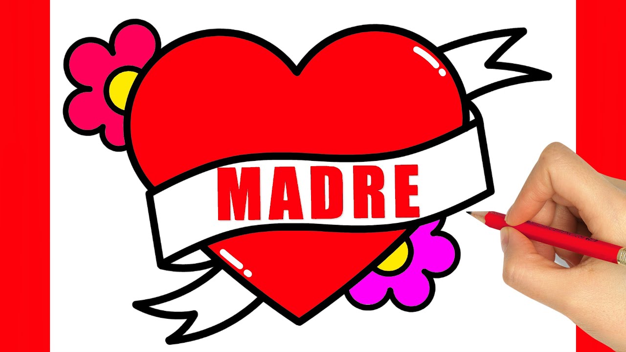CÓMO DIBUJAR EL DÍA DE LA MADRE - DIBUJO DEL DÍA DE LA MADRE