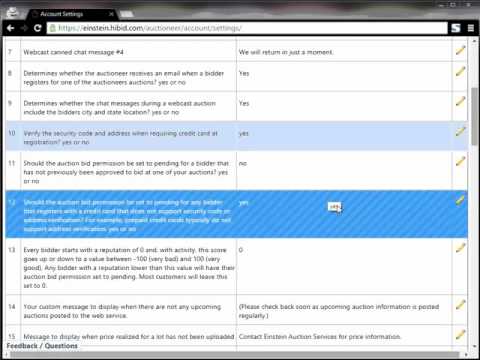 HiBid Bidder Registration Settings
