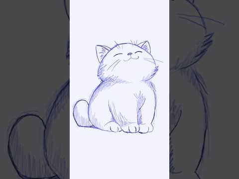 Simple Cat Drawing for Kids | Cute Kitten Sketch Step by Step #drawing #sketch