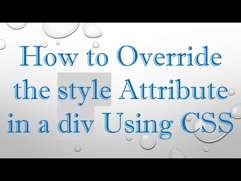 How to Override the style Attribute in a div Using CSS