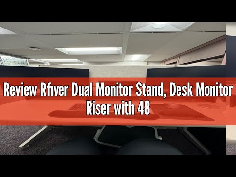 Review Rfiver Dual Monitor Stand, Desk Monitor Riser with 48.2" Adjustable Length and Angle, Compute