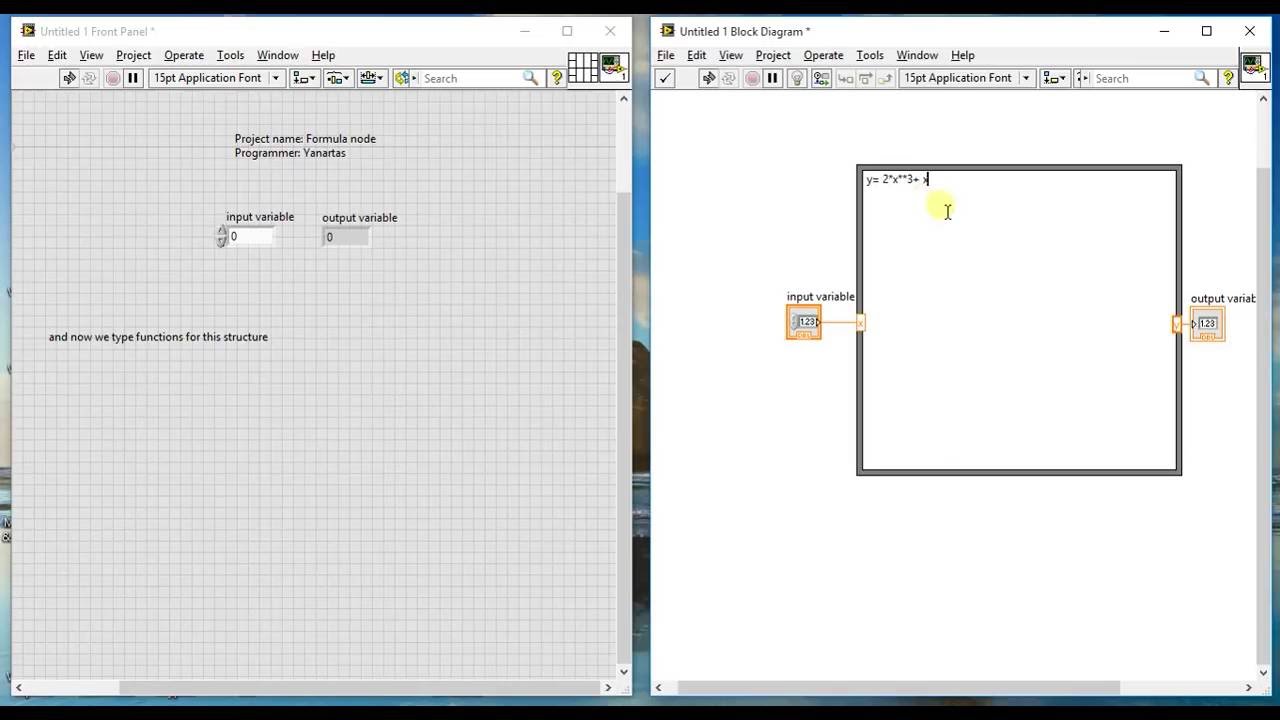 Labview: Formula node structure in use