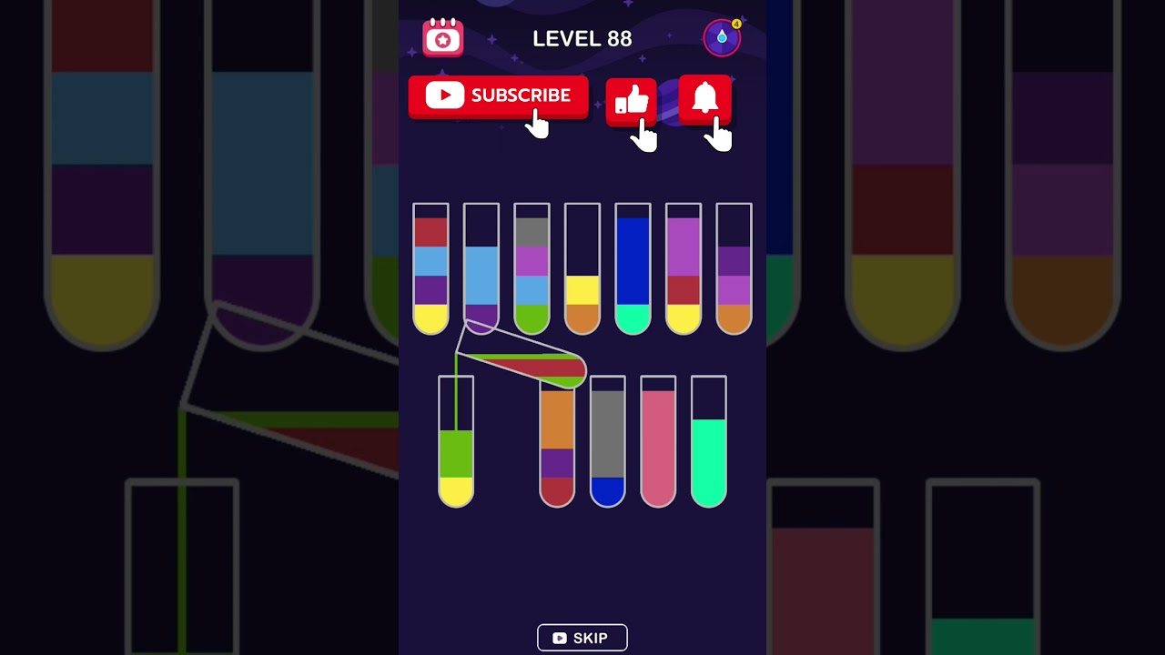 🔥 WATER SORT Challenge Gets EXTREME at Level 88! 💪#shorts