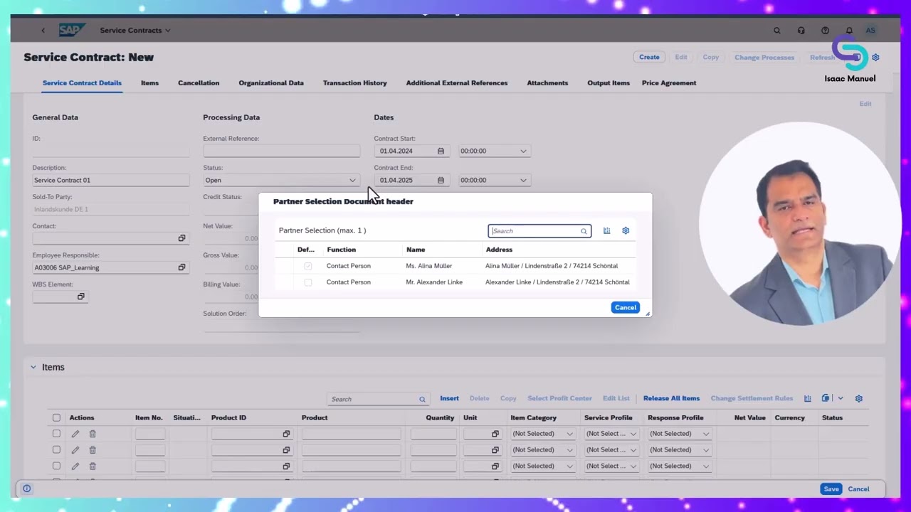 Service Contract Management Demo: Create, Price, Release in S/4HANA Public Cloud