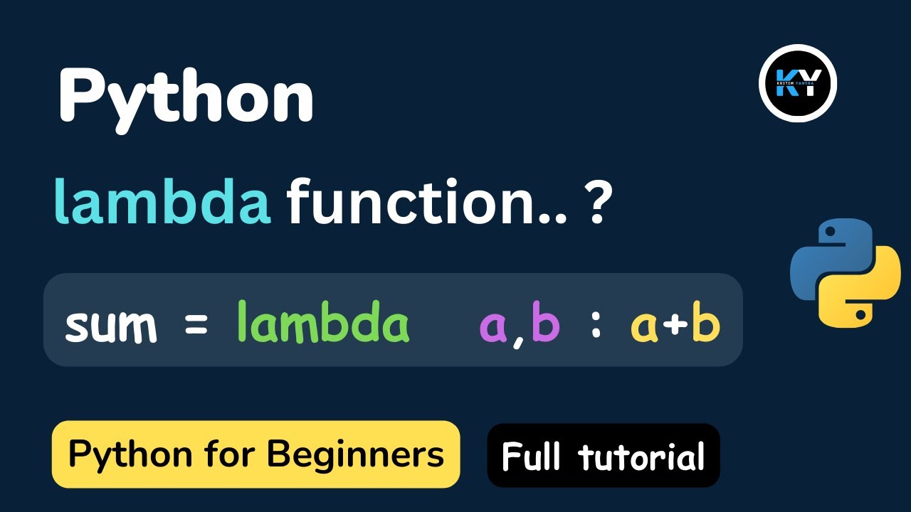 Mastering Python Lambda Functions: A Comprehensive Guide |Python Full Tutorial |HINDI| - #19