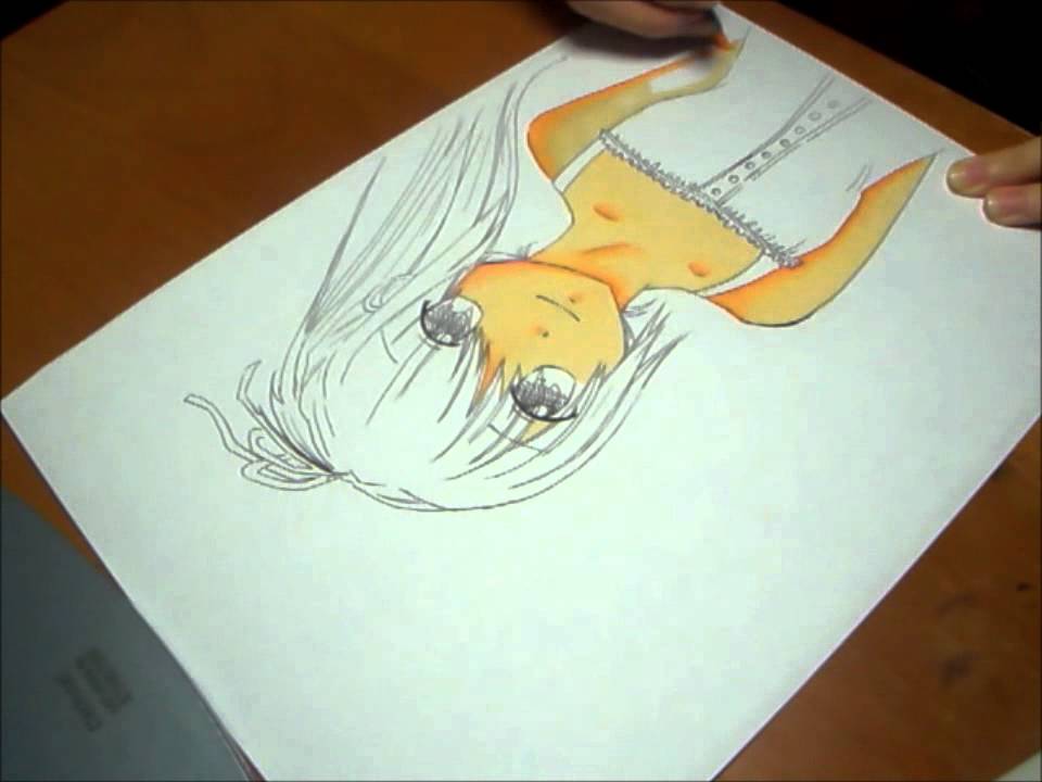 Speed Inking and Colouring Cute Anime Girl with Copics