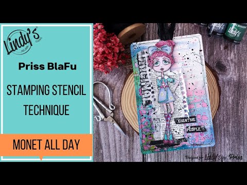 Stamping Stencil Technique with Lindy's by Priss BlaFu