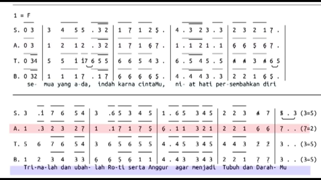 Alto Persembahan Hidupku (Putut Pudyantoro) Arsm : Nicholas Rio  #lagumisa #lagukoor #gereja