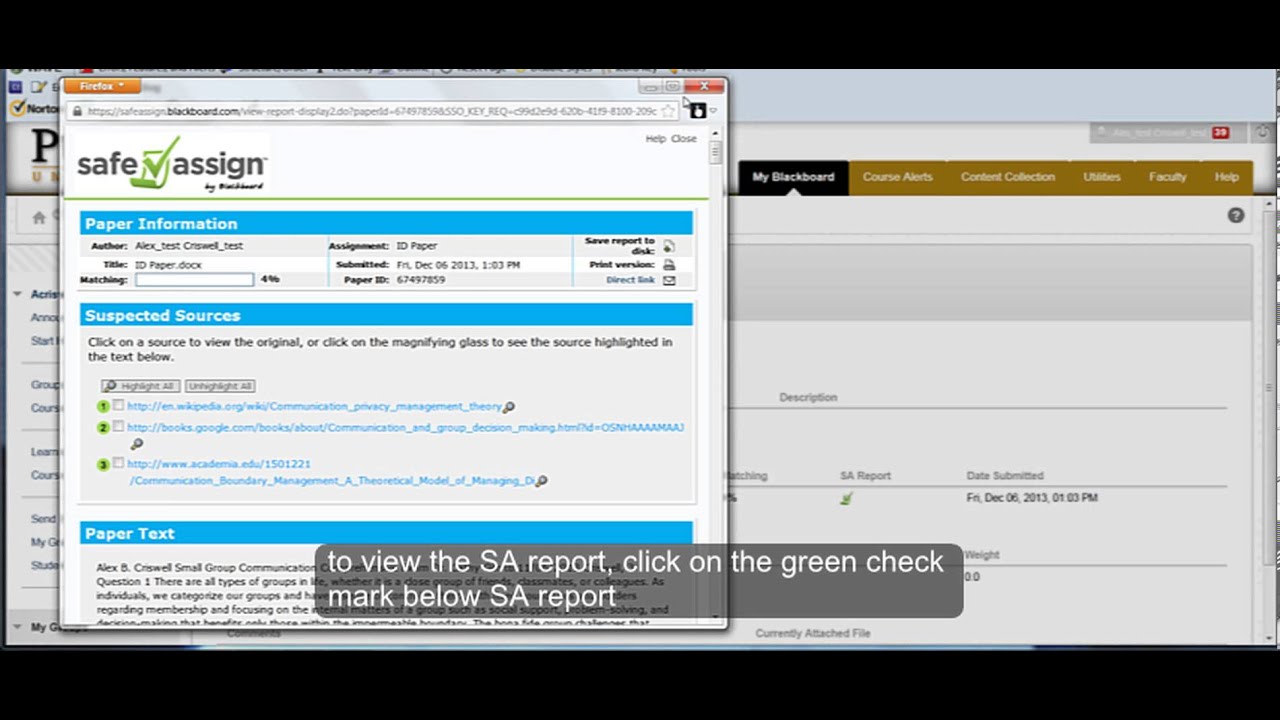 Submitting a SafeAssign Assignment - Blackboard Learn