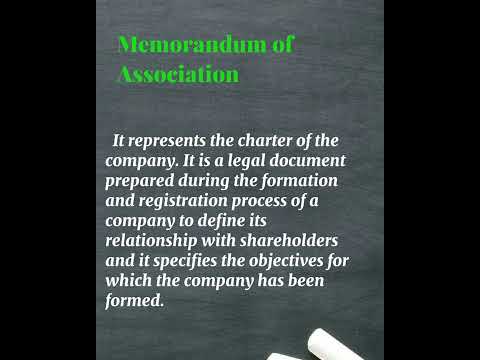 Memorandum of Association Detail explanation | Meaning of Memorandum of Association | B.com #shorts