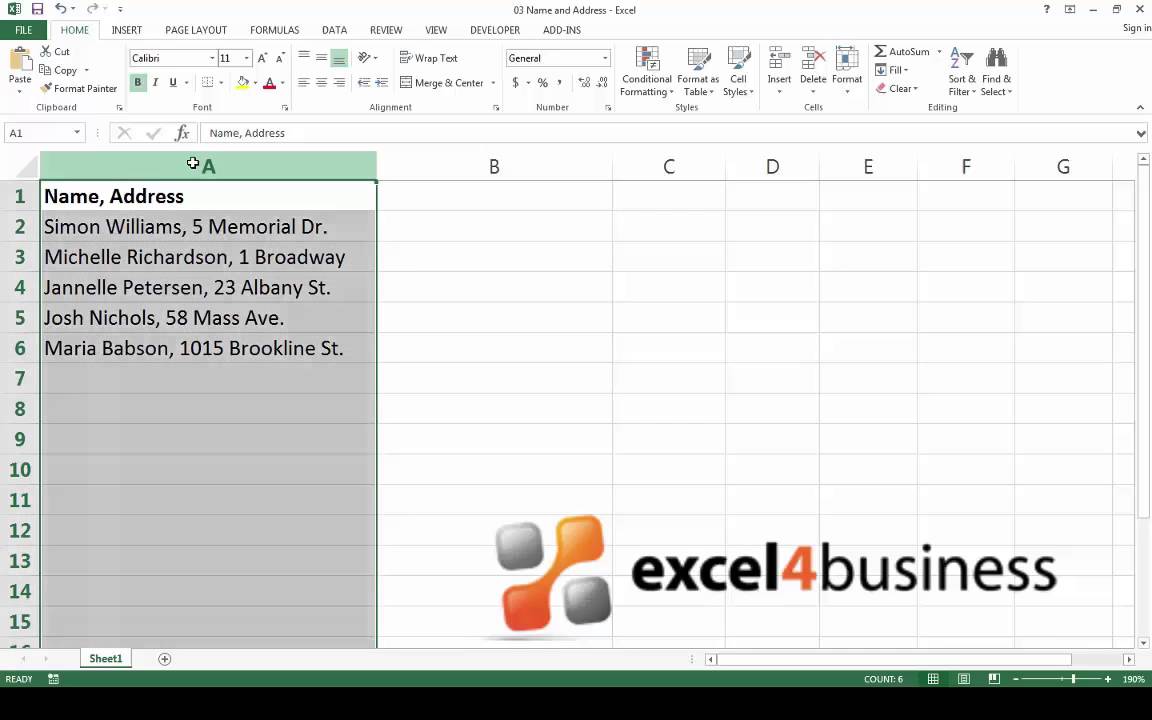 How to Split Text in Excel