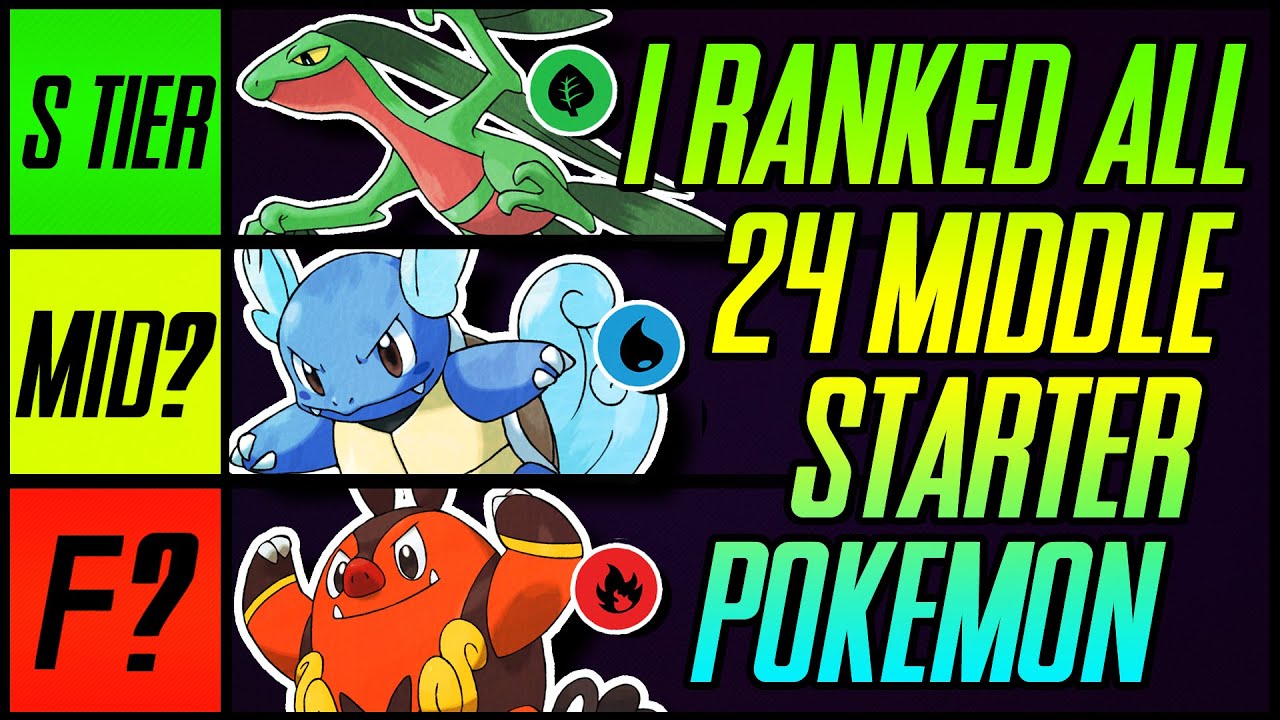 I Ranked All 24 Middle Starter Pokemon Evolutions | Mr1upz