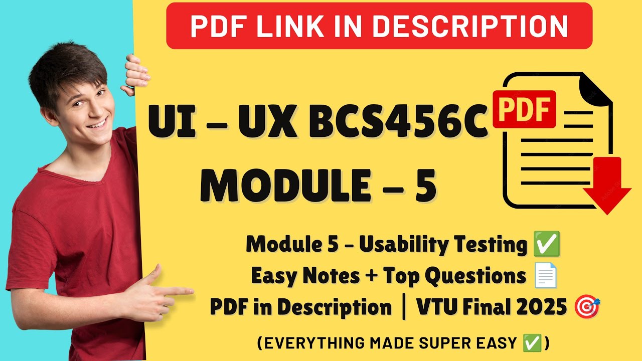 BCS456C Module 5 – Usability Testing & UX Metrics | Exam PDF for VTU 2025