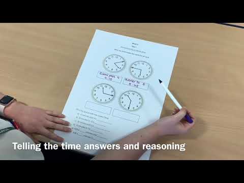 Year 4 Maths - Telling the time (analogue) ANSWERS & Reasoning tasks