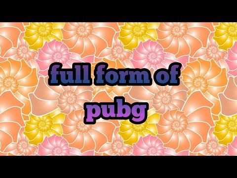 Full form of pubg
