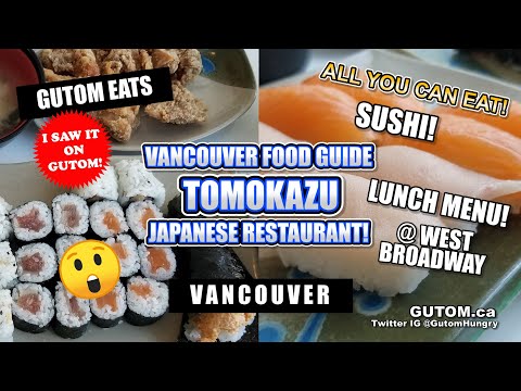 ALL YOU CAN EAT! TOMOKAZU JAPANESE RESTAURANT SUSHI LUNCH BUFFET W BROADWAY | VANCOUVER FOOD #AYCE