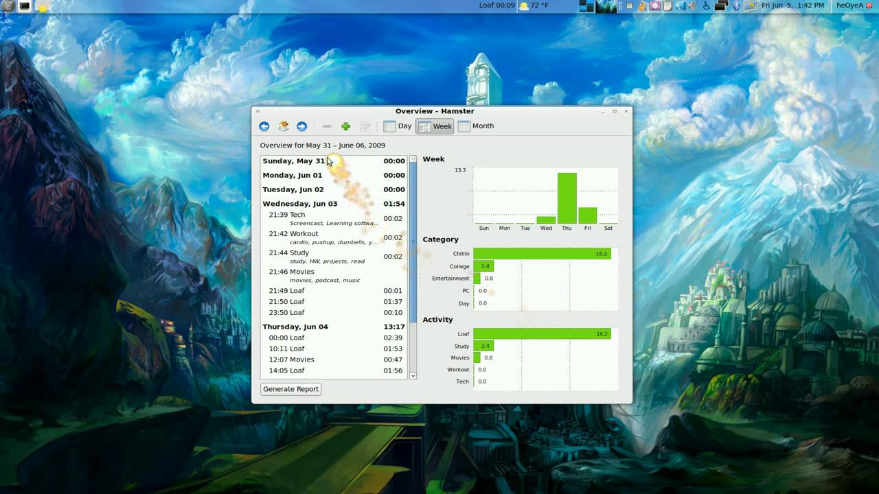 Time Tracking - Hamster - Ubuntu 9.04