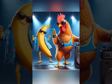 Chicken VS Banana Who More Cool?) #chicken #banana #funny #ai #clubmusic