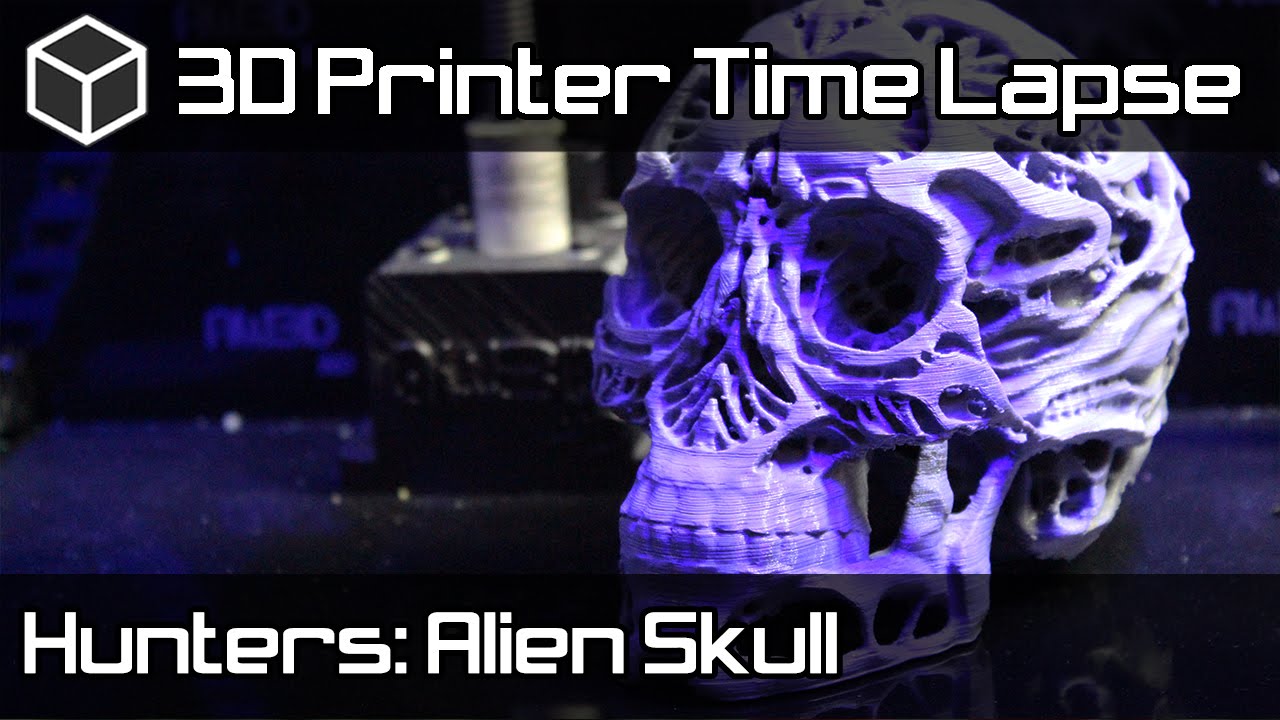 3D Printer Time Lapse - SyFy Hunters : Alien Hunter Skull