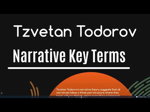 NARRATIVE KEY TERMS : Tzvetan Todorov – Elliot Reeve A2 MEDIA