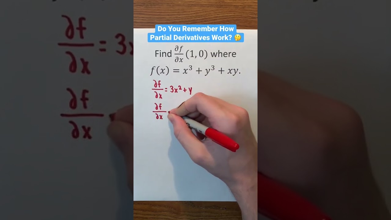 Do You Remember How Partial Derivatives Work? 🤔 #Shorts #calculus #math #maths #mathematics