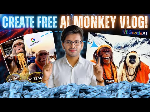 AI Monkey Vlog Video Kaise Banaye? | Free AI Monkey Reels Tutorial 🔥
