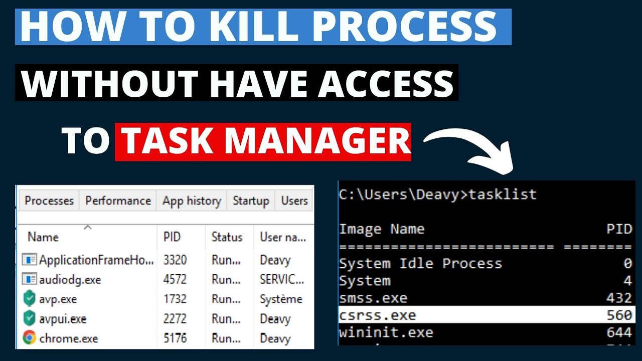 How to kill process using taskkill command line