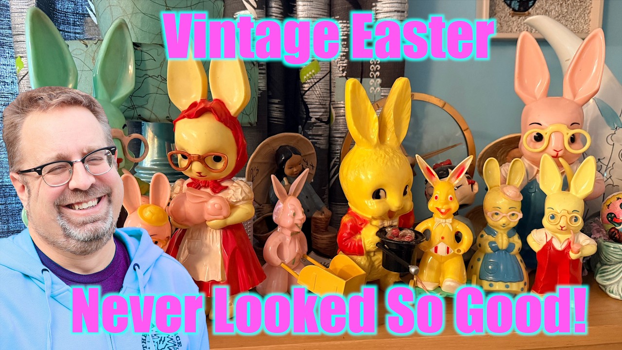 Happy Easter !  Take a tour of my Vintage Easter Decorations!